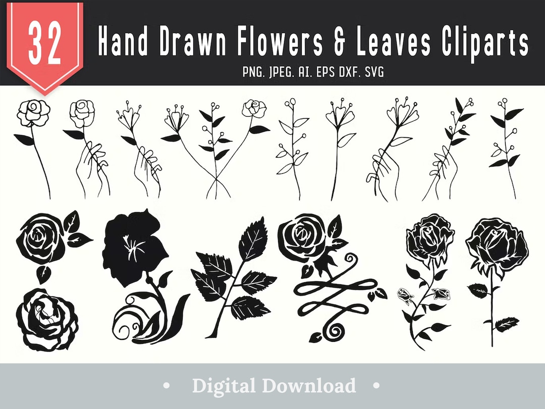 Flowers Svg Bundle Floral Plants Flower 30 Laser Cut Designs Cricut ...