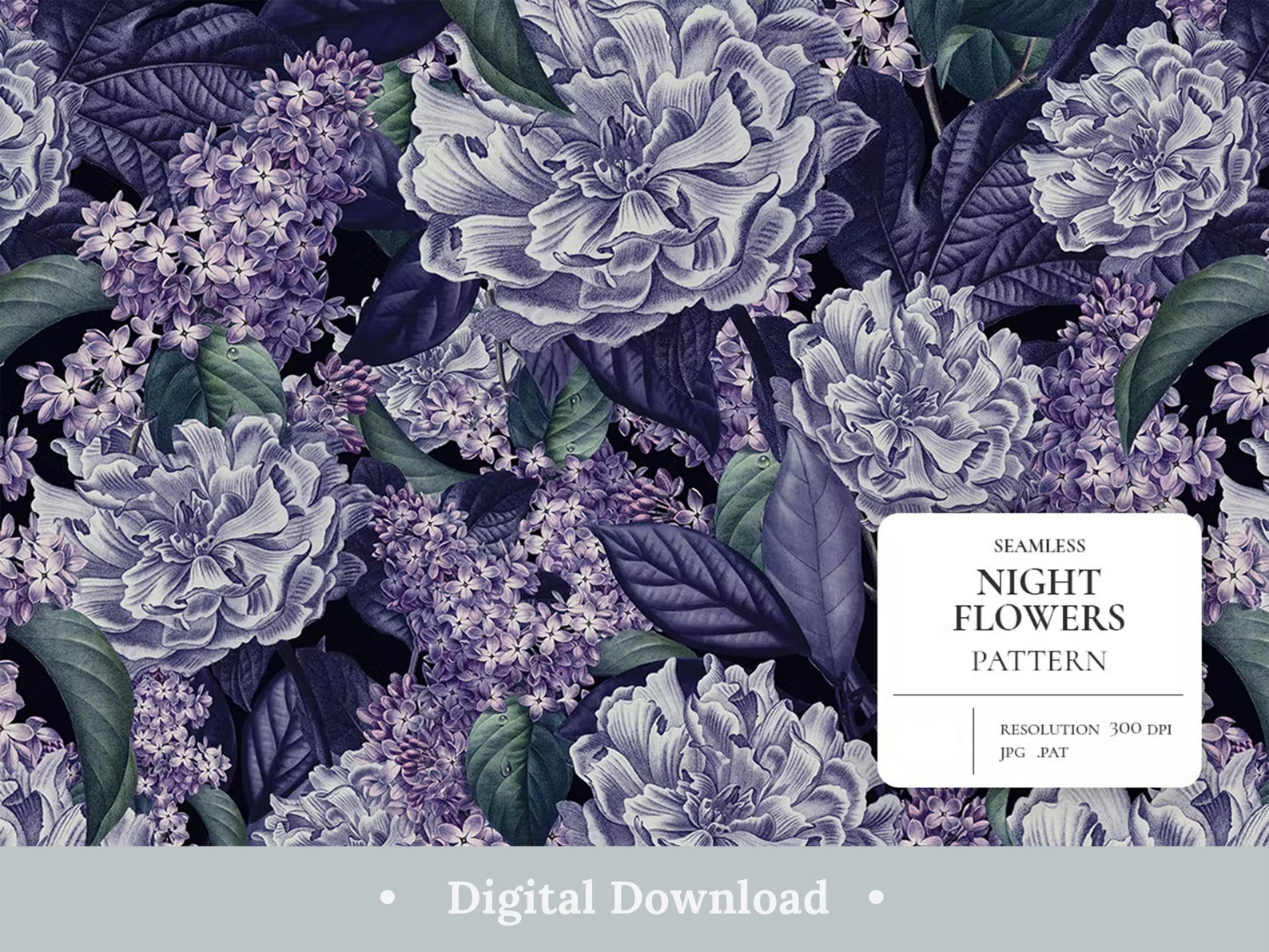 Floral Digital Paper Pastel Garden Purple Flowers Scrapbook Papers ...