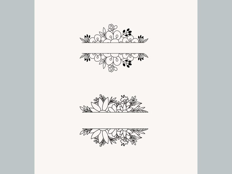 Floral Frame Svg File Line Art Flower Wedding 18 Laser Cut - Etsy