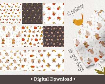 Farm Animals Digital Paper Cute Colorful Scrapbook Papers - Etsy