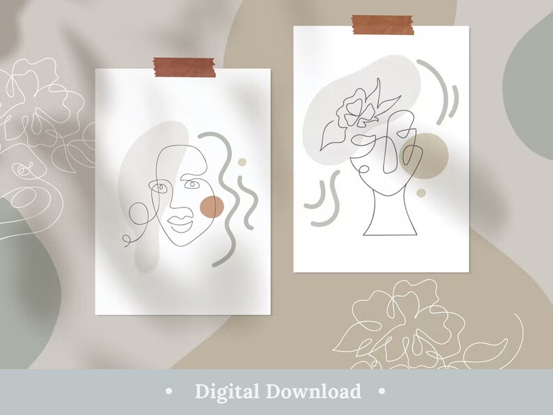 Line Art Faces Svg Bundle Abstract Face Laser Cut Designs Cricut File ...