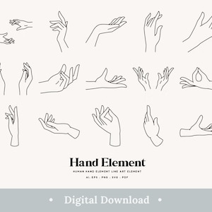 Hands Svg Line Art Hand 23 Laser Cut Designs Cricut File Digital ...