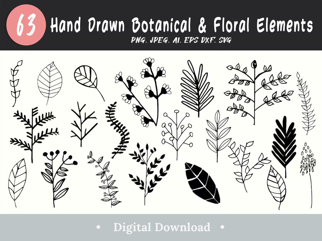 Botanical Svg Bundle Floral Plants Flower 60 Laser Cut Designs - Etsy