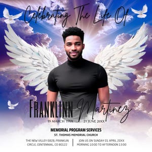Funeral Announcement Template, Memorial Funeral Announcement Flyer ...