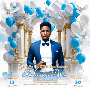 Balloon Release, in Loving Memory Flyer, Memorial Funeral Announcement ...