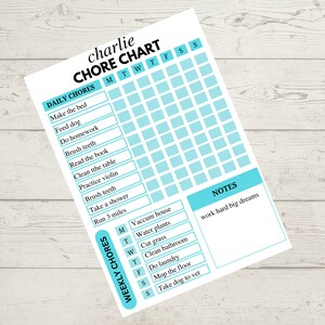 Editable Custom Chore Chart for Kids| Routine Chart |kids Chore Chart ...