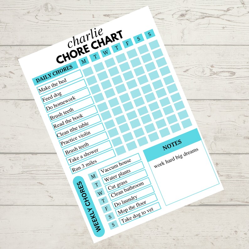 Editable Custom Chore Chart for Kids| Routine Chart |kids Chore Chart ...