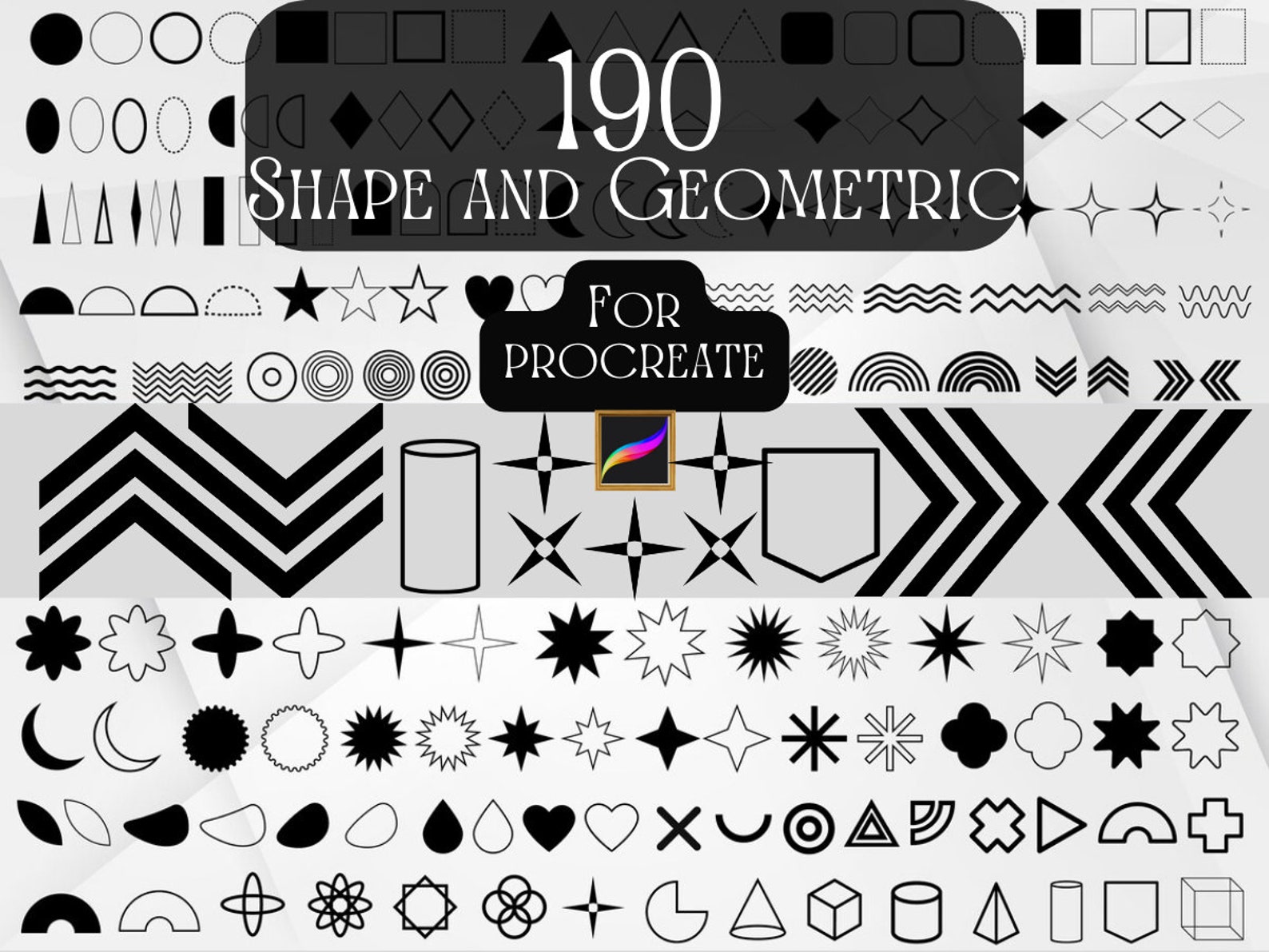 Procreate Shapes Geometric Procreate Stamps - Etsy