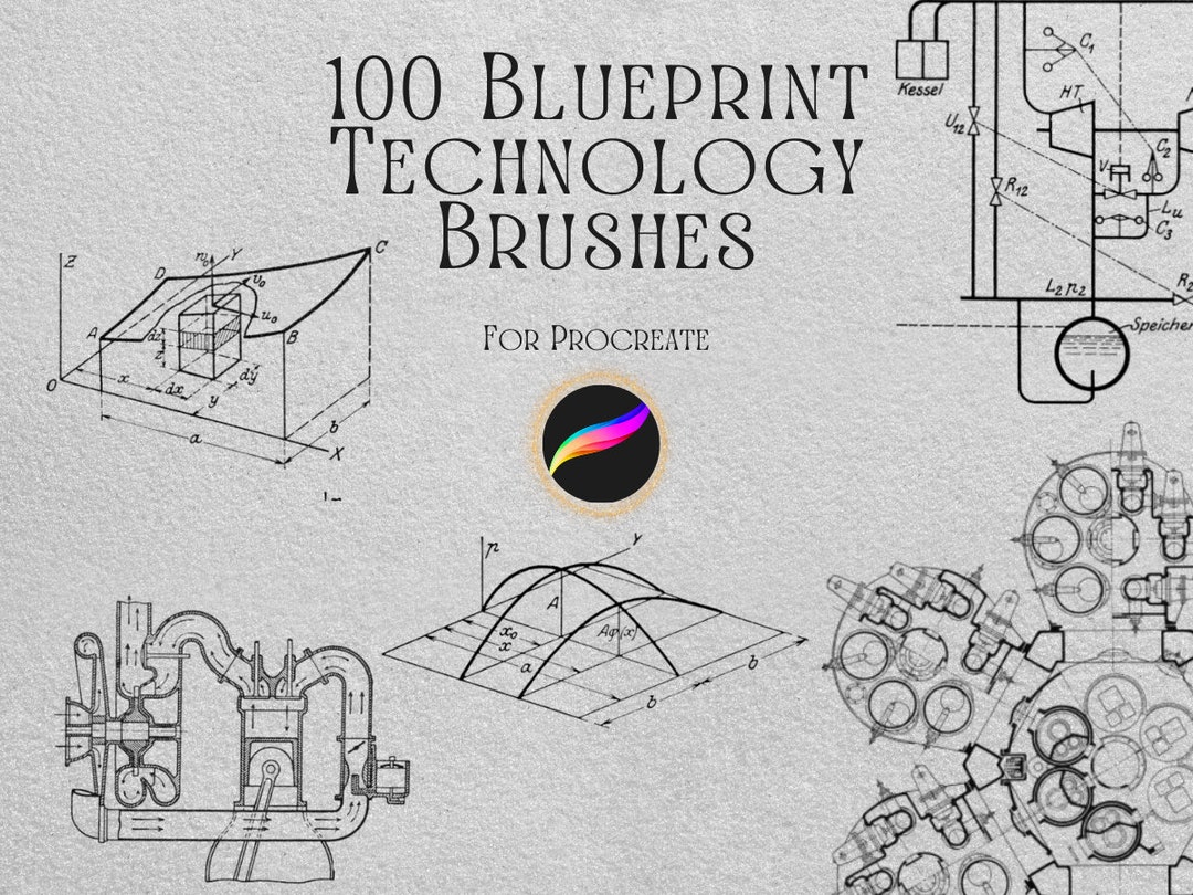 Procreate Blueprint Technology Brushes - Etsy Procreate Blueprint Technology Brushes - Etsy
