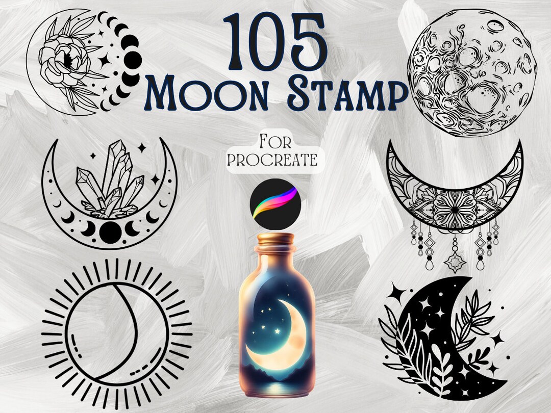 105 Procreate Moon Stamps: Lunar Phase Brush Set (digital Download) - Etsy