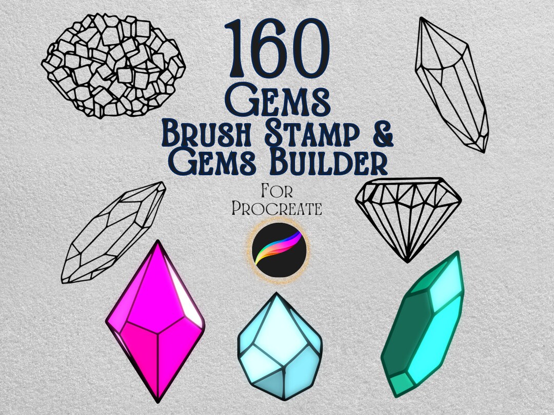 Gems Procreate Stamps: 160 Gem Builder Brush Set (digital Download) - Etsy
