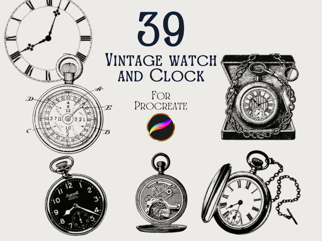Procreate Watch and Clock | Watch Pocket Procreate | Watch Stamps ...