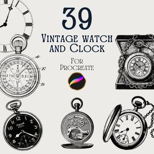 Procreate Watch and Clock | Watch Pocket Procreate | Watch Stamps ...