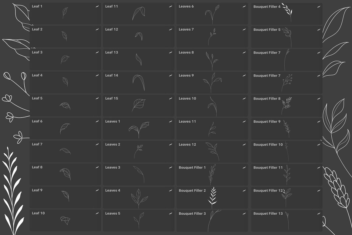 Procreate Custom Birth Flower Bouquet Minimalistic Flower Brushes ...