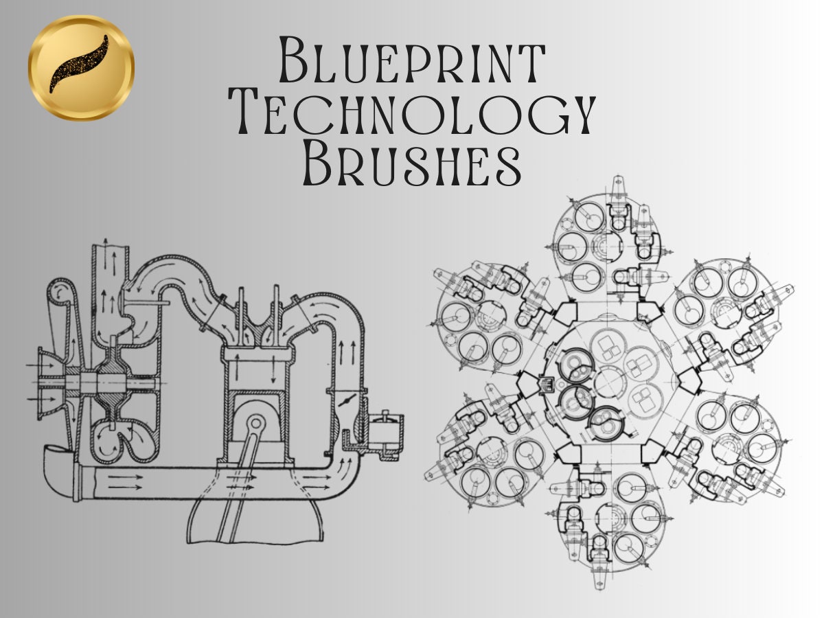 Procreate Blueprint Technology Brushes - Etsy Procreate Blueprint Technology Brushes - Etsy