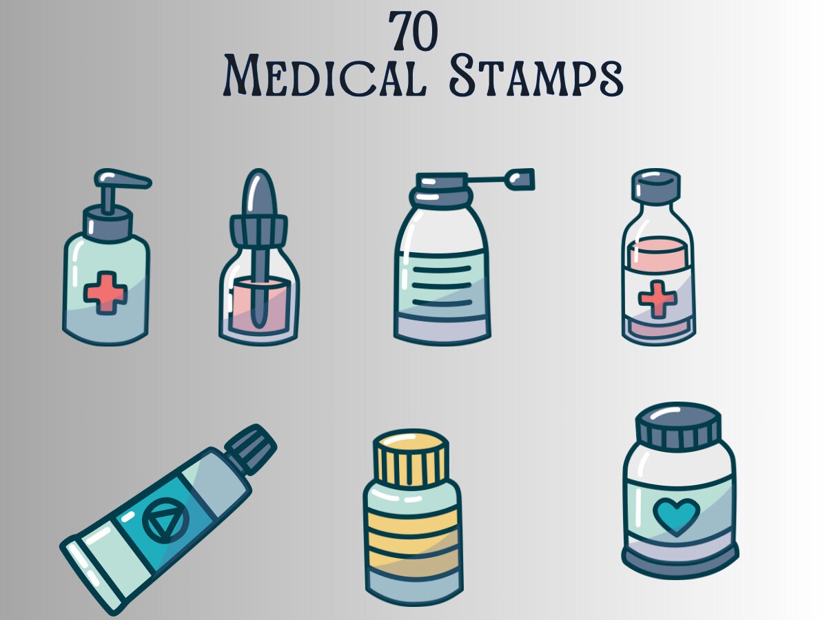 Procreate Medical Stamps | 70 Medical Stamp for Procreate - Etsy