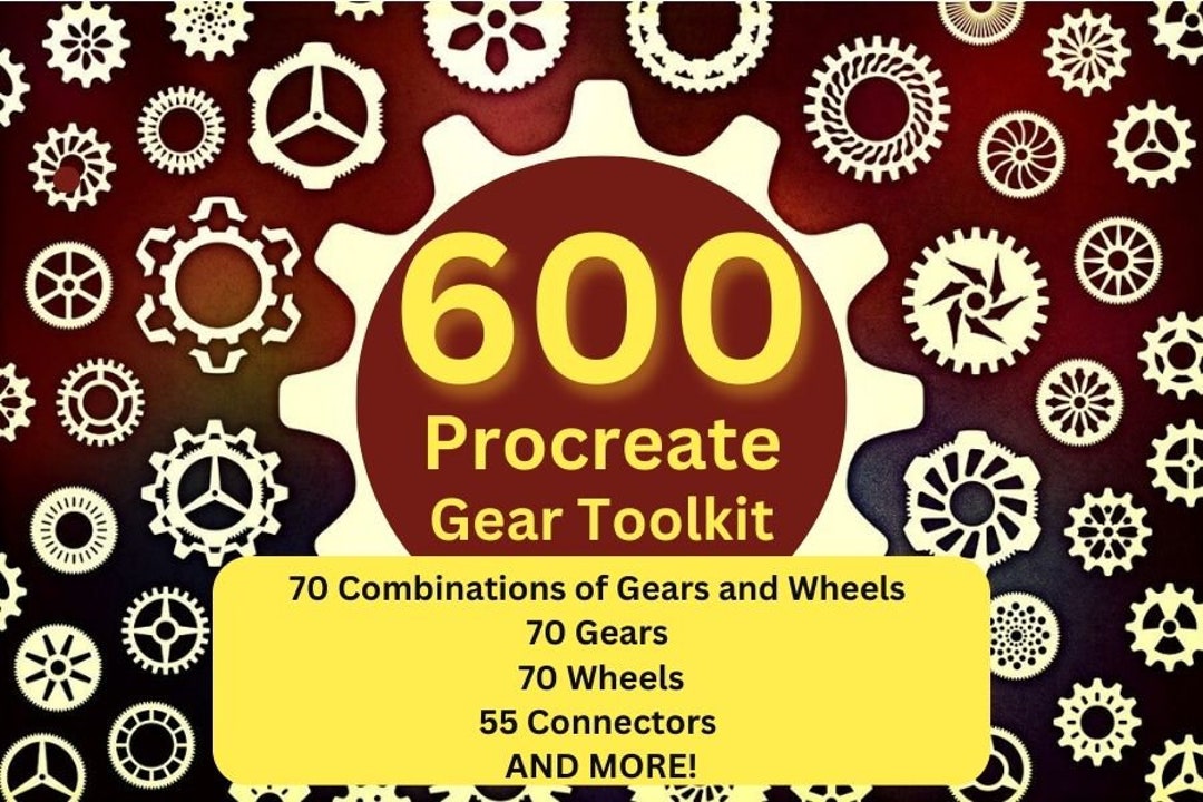 600 Procreate Gear Brushes Gear Stamps Wheels Brush Wheel Stamps - Etsy