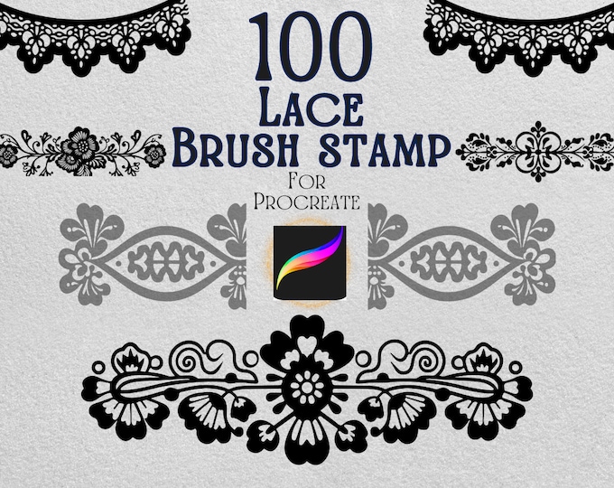 150 Procreate Lace Texture Brushes. Lace Brushes Set, Lace Stamps for ...