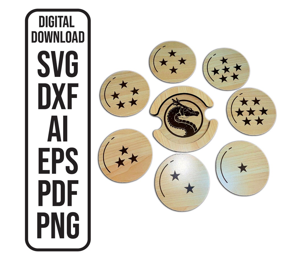 Dragon Ball Z Round Coasters, 7 Anime Round Coasters With Coaster ...