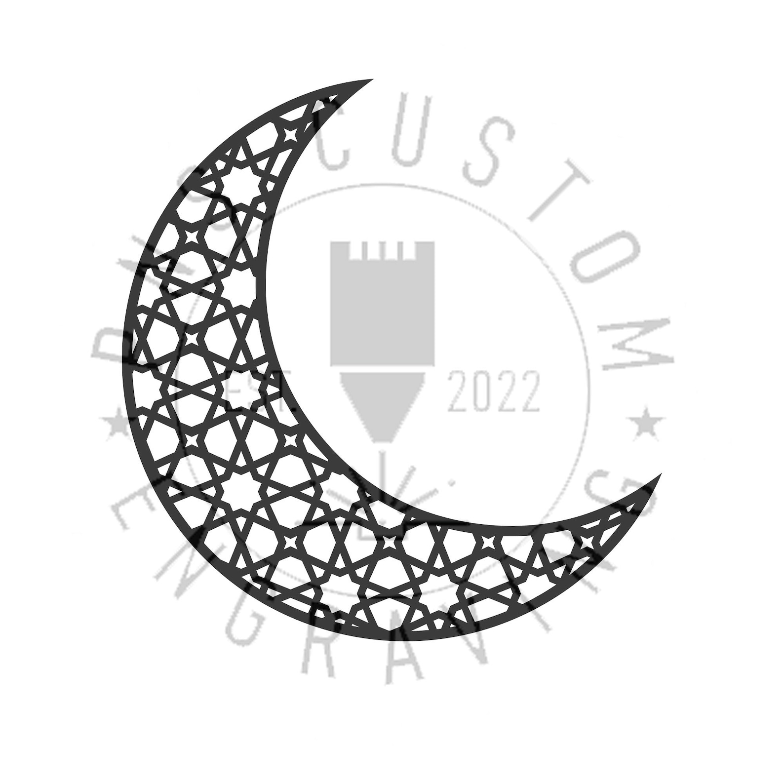 Crescent Moon SVG Mashrabiya Svg Ramadan Kareem Mubarak SVG Dxf Ai Pdf ...