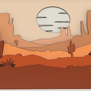 Arizona Desert Shadow Box Layered Laser CNC Cut File (digital Download ...