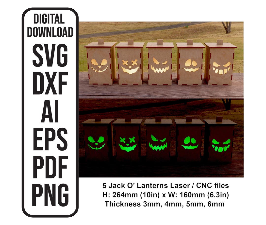 Halloween Jack O' Lanterns SVG Files Jack O' Lanterns Laser Files CNC ...