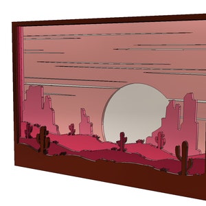 Arizona Desert Laser Cut File: Multilayer Shadow Box SVG (digital ...
