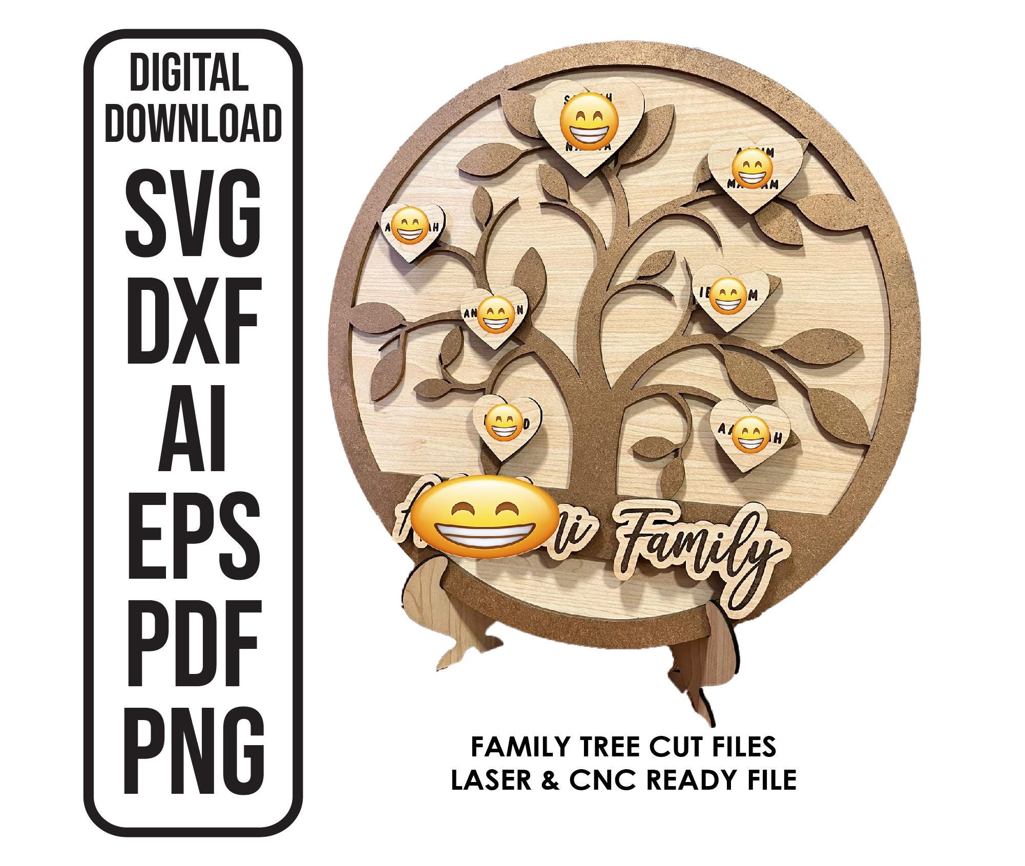 Family Tree Laser Cut File, CNC Router Ready (digital Download) - Etsy UK