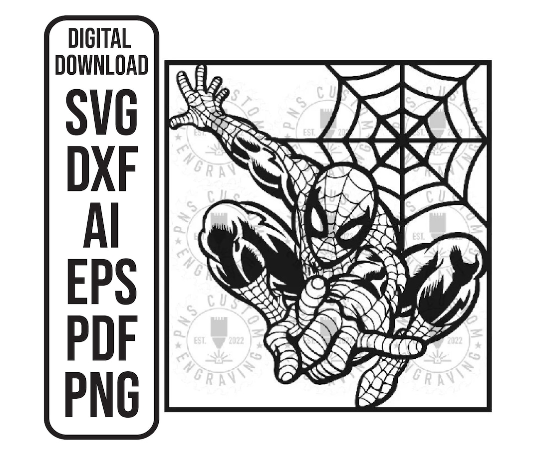 Spiderman SVG Laser Cut File Spiderman Laser File Kids Room Svg Hanging ...