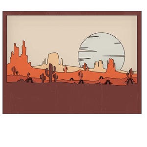 Desert Shadow Box Laser Cut File: Arizona Cactus Scene (digital ...