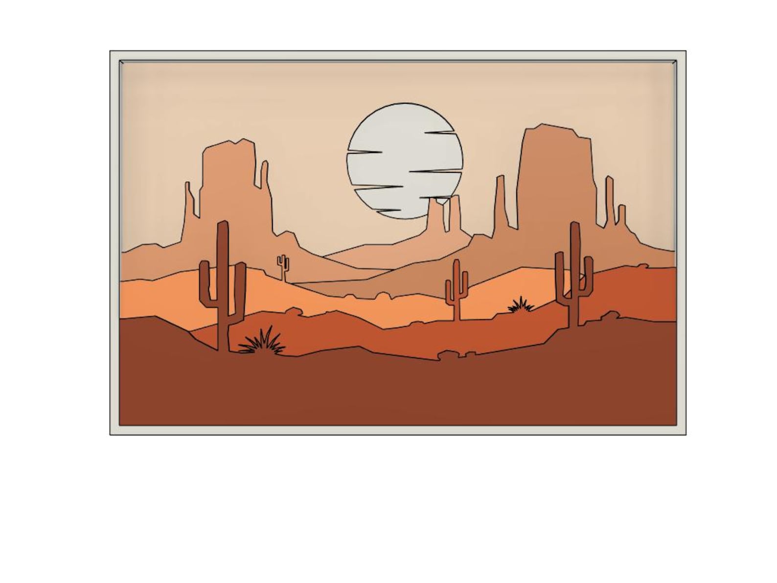 Arizona Desert Layered Laser Cut File Shadow Box (digital Download) - Etsy