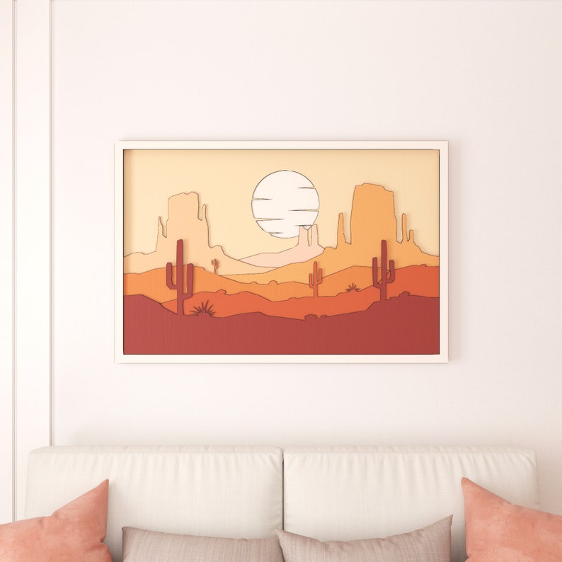 Arizona Desert Shadow Box Layered Laser CNC Cut File (digital Download ...