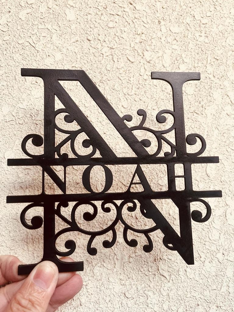Split Monogram DXF Name Sign: A-Z Laser Cut Files (digital Download) - Etsy