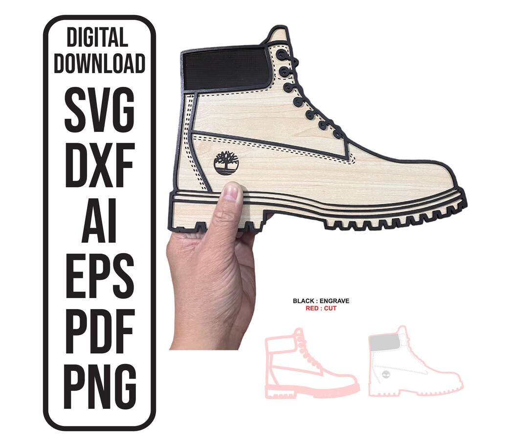 Boots Shoes SVG Layered Laser Cut File CNC Laser Cut Wall Decor Layered ...