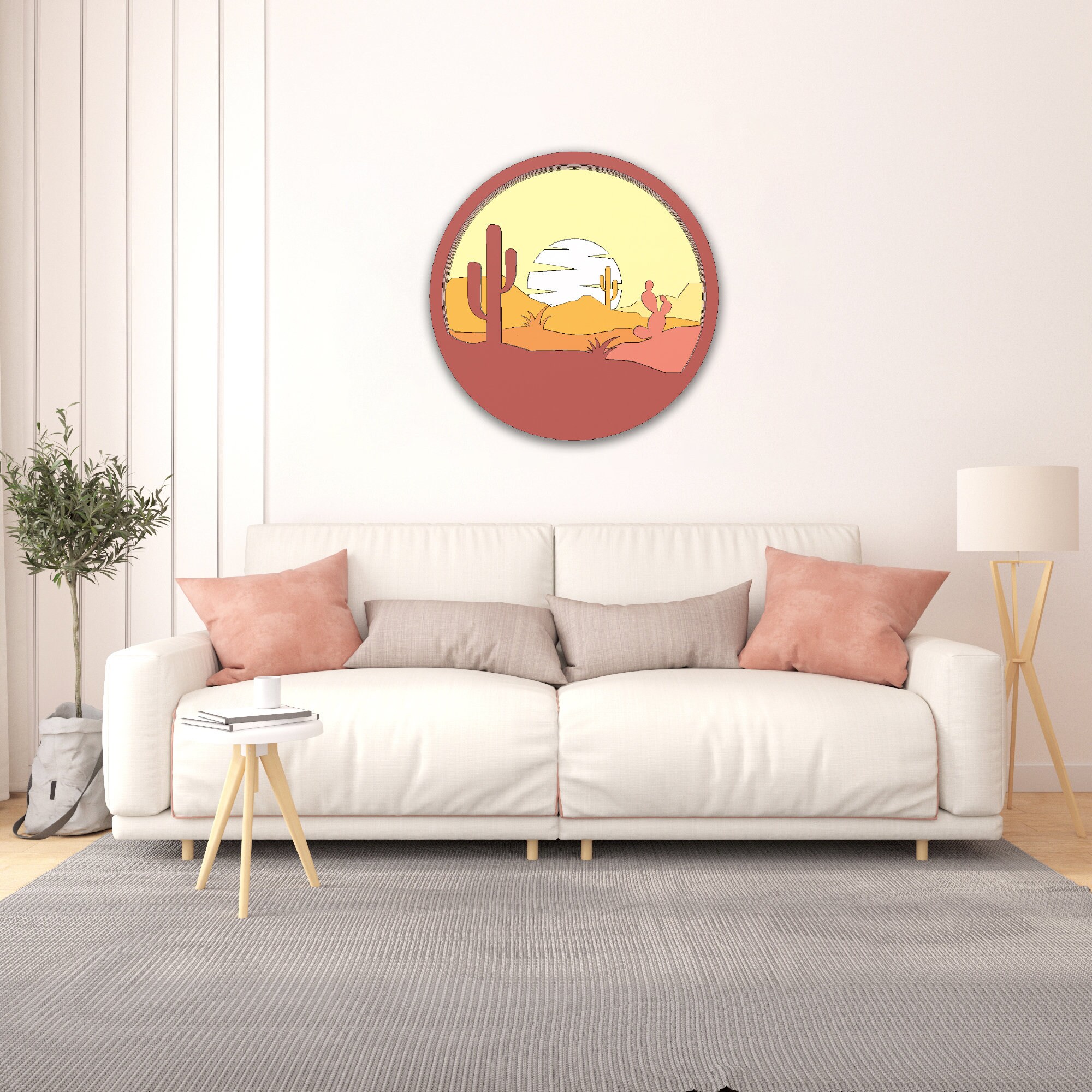Multilayer Desert Round Laser Cut File Southeast Arizona Desert ...