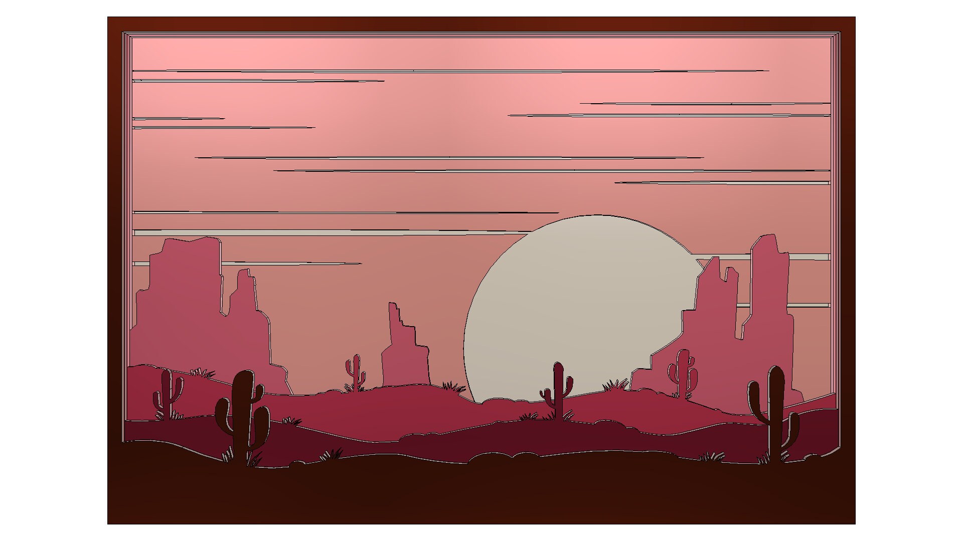 Arizona Laser Cut Files, Multi-layered Laser Cut File, Southeast Desert ...