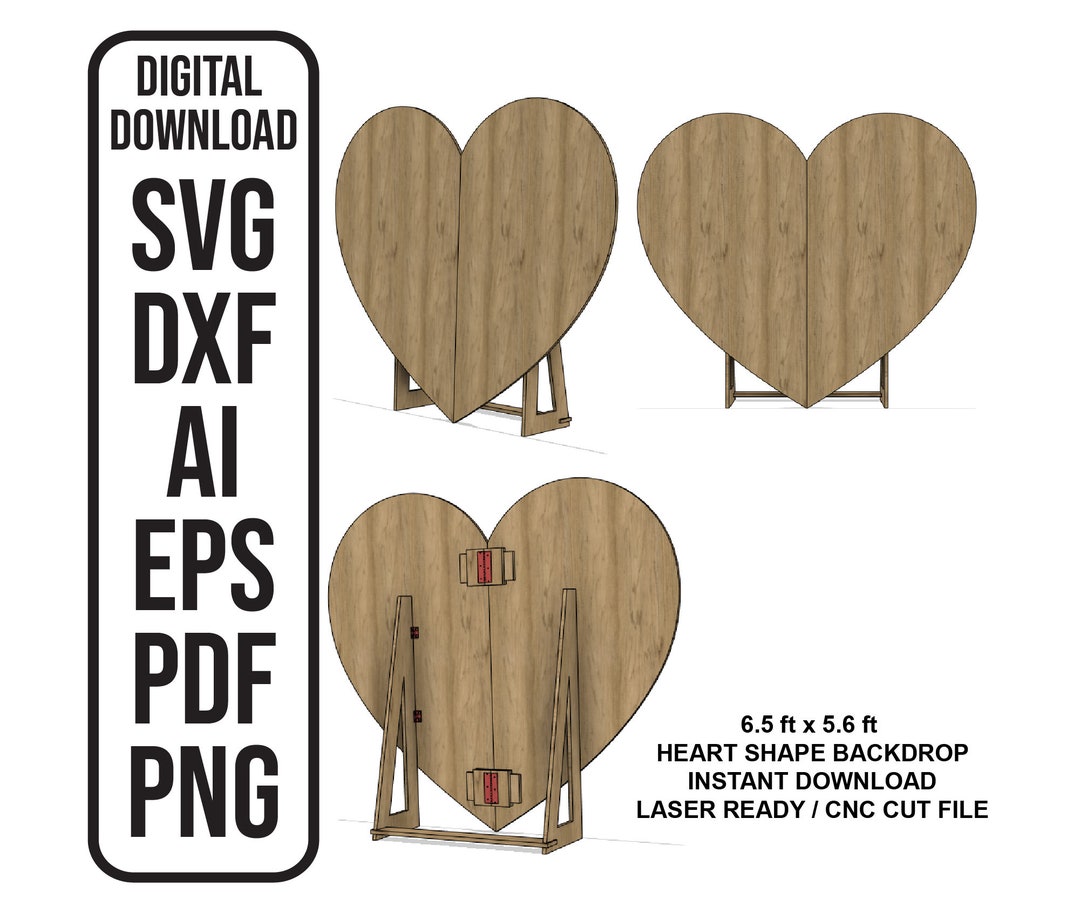 SVG Heart Backdrop 6.5ft X 5.6ft Heart Wedding Backdrop Event Backdrop ...