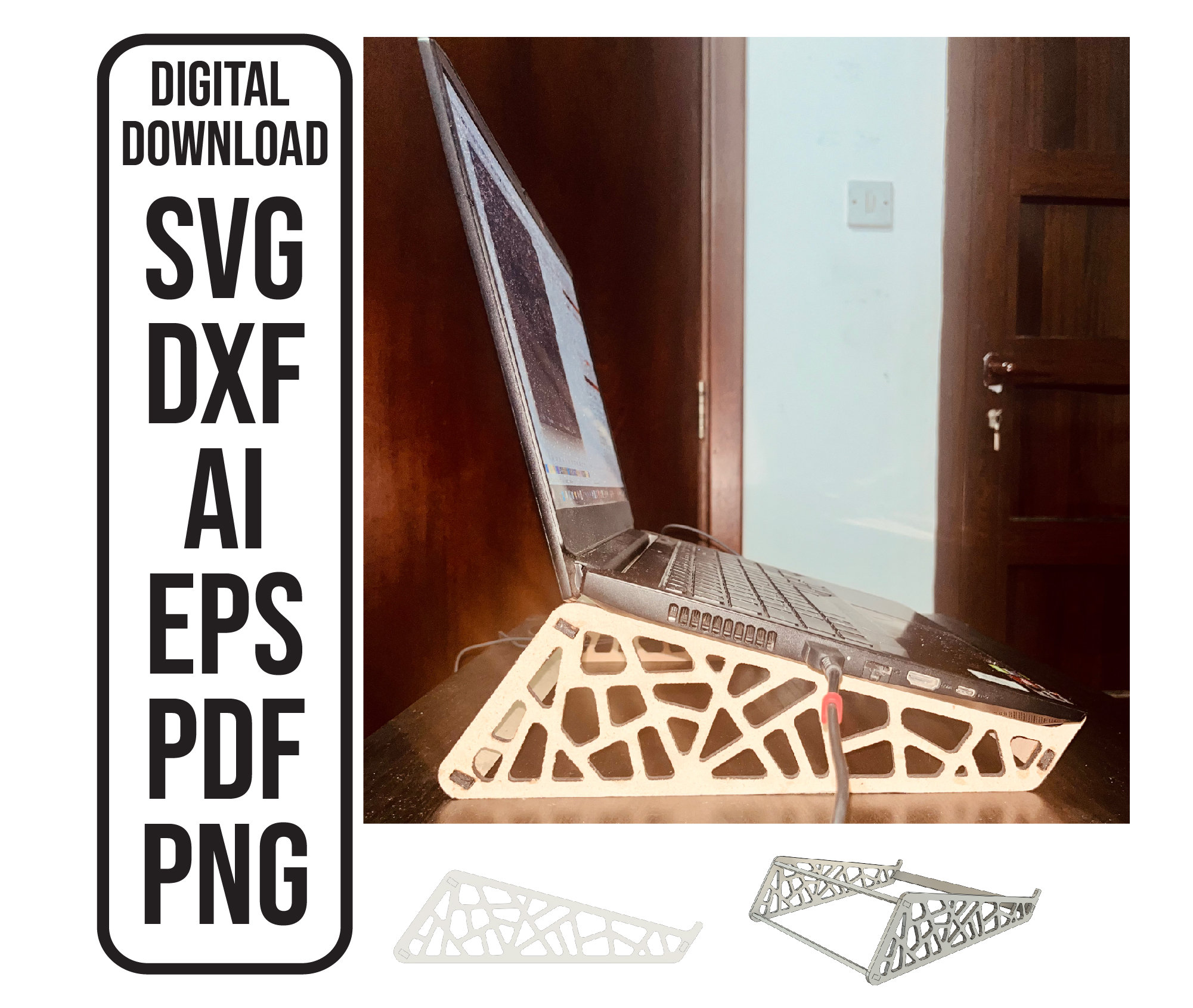 Minimalist Laptop Stand Laser Cut File for 15 Inch Laptop (digital ...
