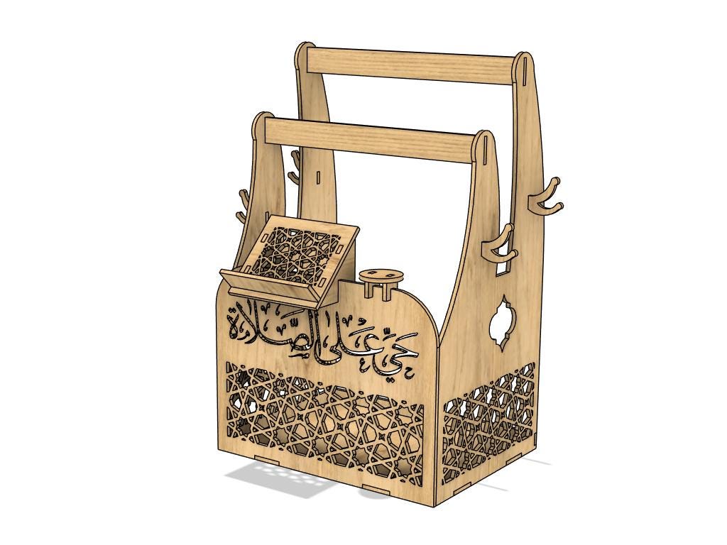 Islamic Quran Stand CNC Laser Cut File: Tasbih & Bakhoor Holder ...