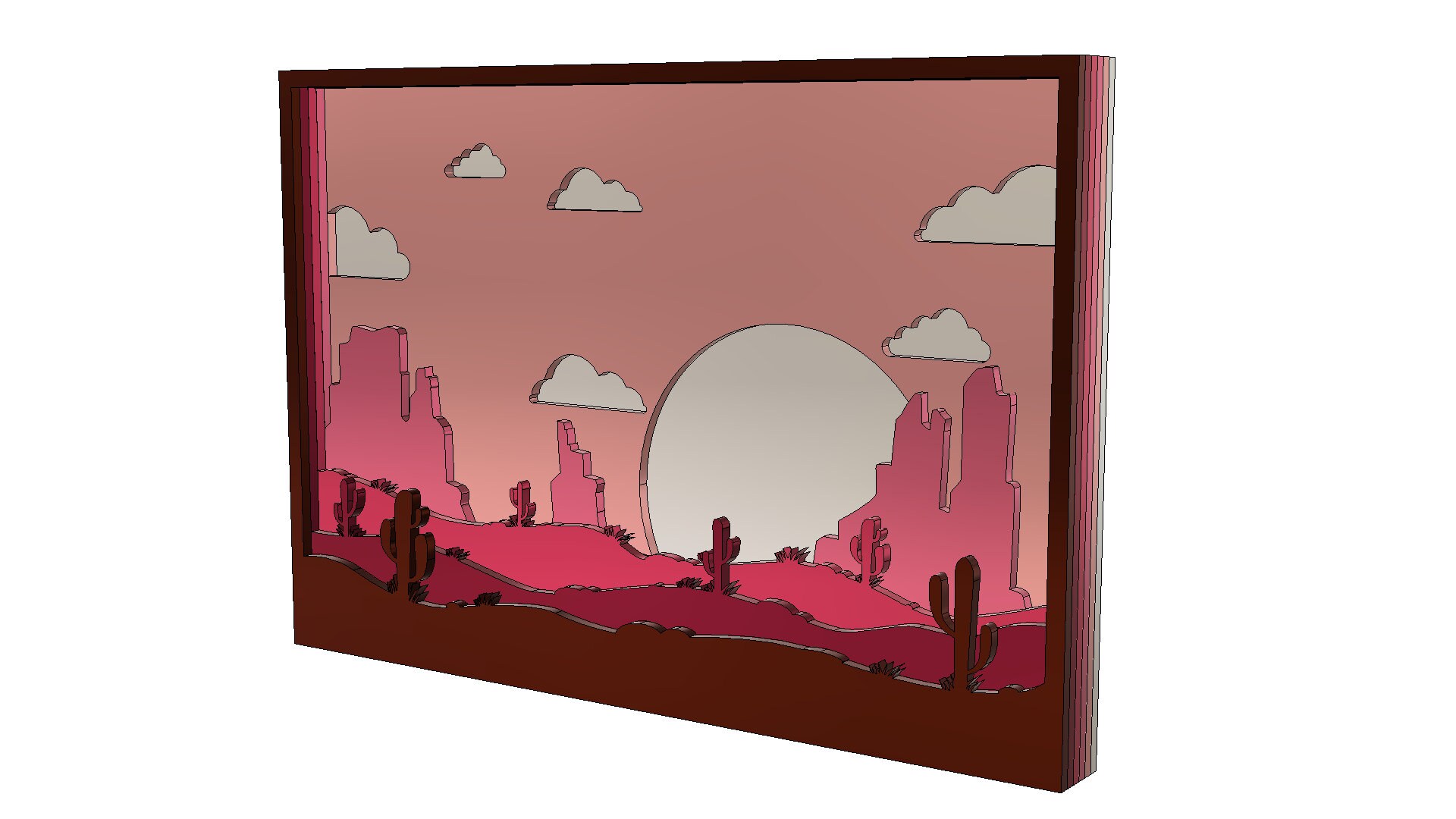 Arizona Laser Cut Files, Multi-layered Laser Cut File, Southeast Desert ...