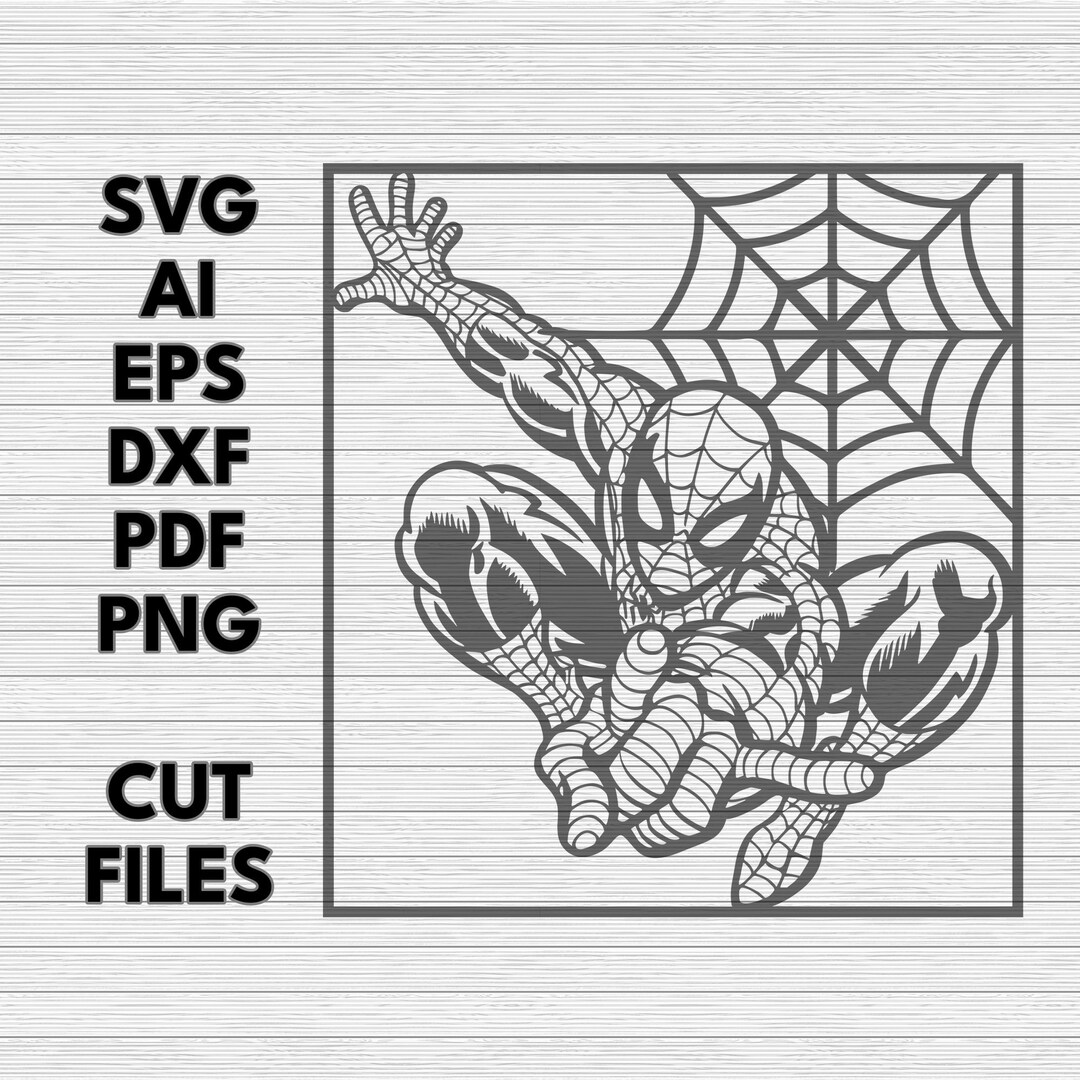 SVG Ai Dxf Eps Pdf Png Spiderman Laser Cut File Wall - Etsy