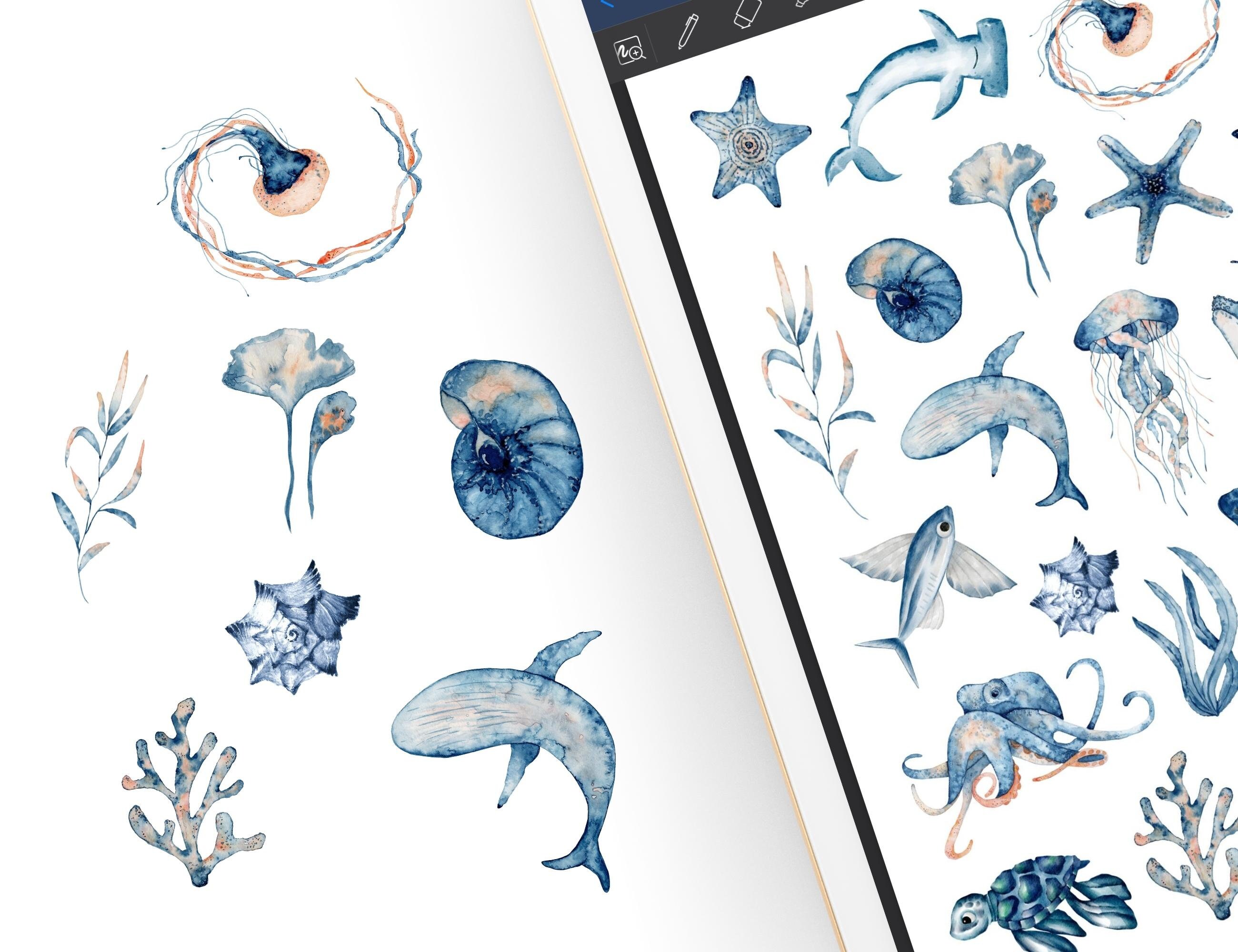 Under the Sea Goodnotes Digital Stickers Sea Stickers - Etsy