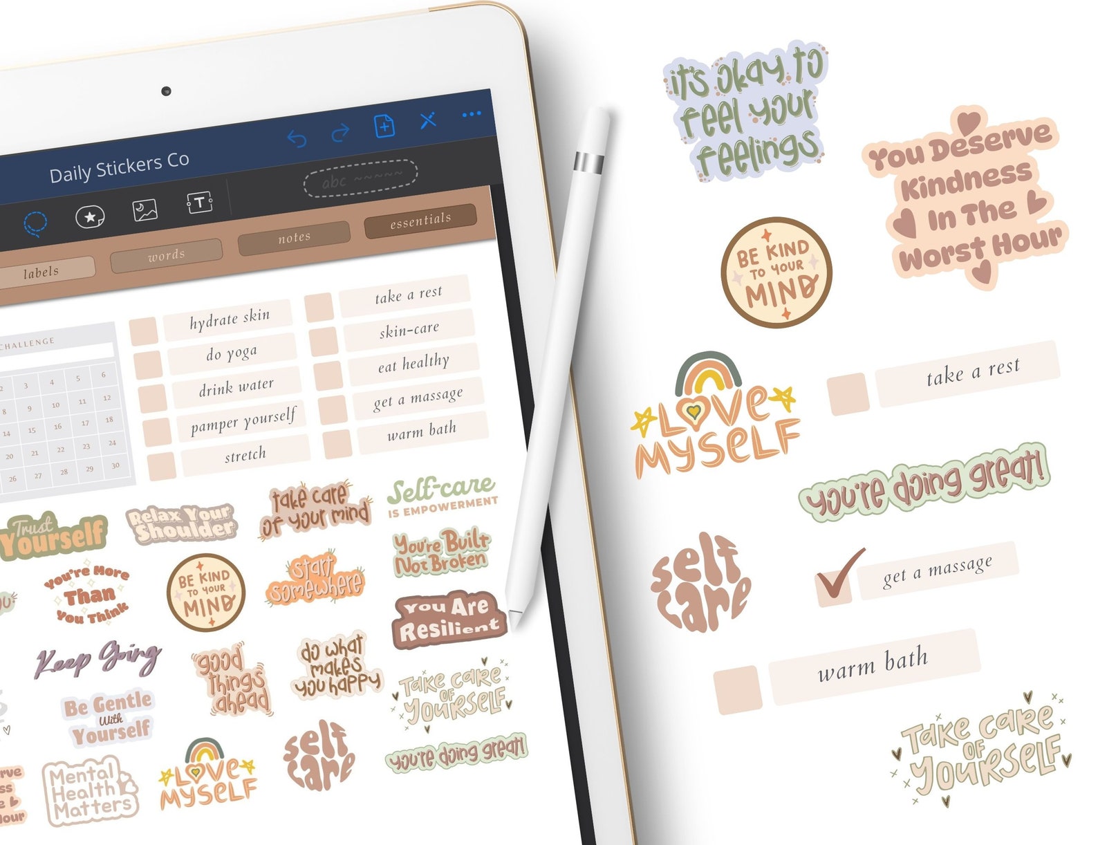 Pamper Time Goodnotes Digital Stickers, Spa Digital Stickers, Self-care ...