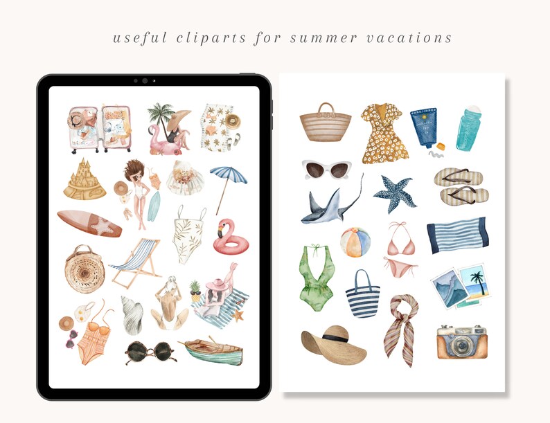 Beach Digital Stickers for Goodnotes: Summer Planner (PNG) - Etsy