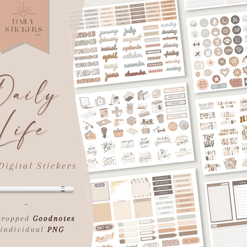 Daily Digital Stickers for Goodnotes Everyday Use Stickers - Etsy