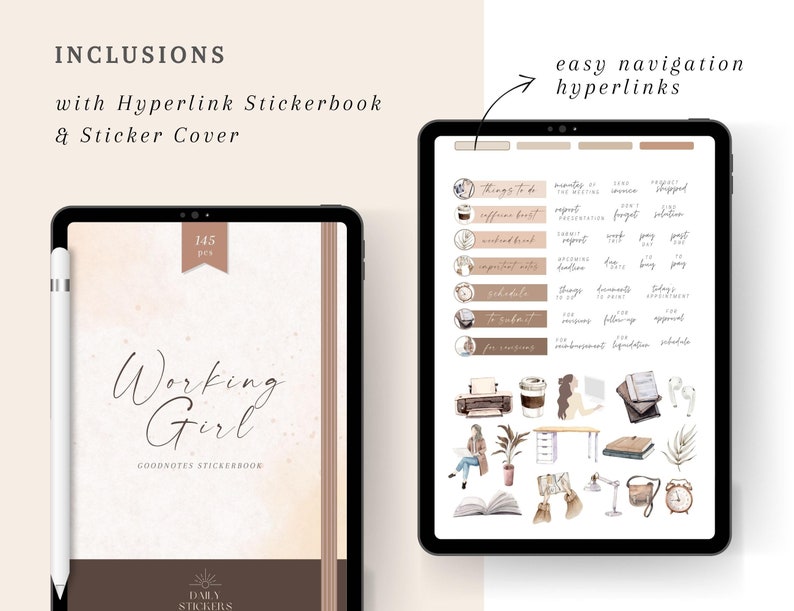 Working Girl Goodnotes Digital Stickers for Everyday Use Work - Etsy