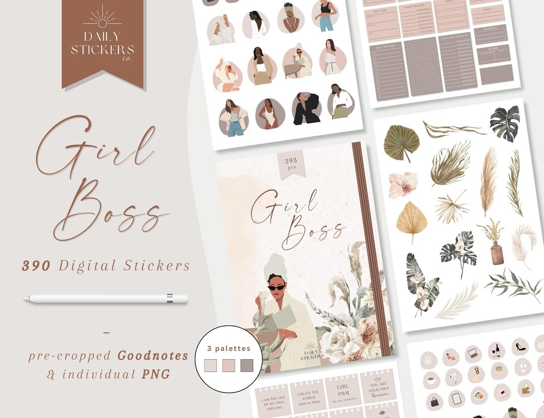 Girl Boss Goodnotes Digital Stickers for Everyday Use, Everyday ...