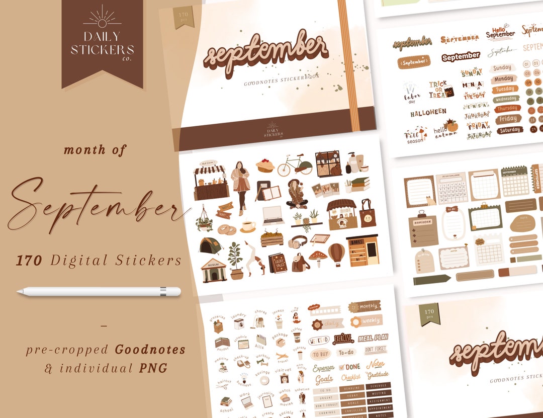 September Goodnotes Stickers: Autumn Planner Stickers (digital Download ...