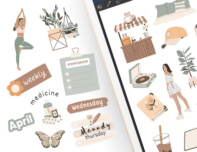 Month of April Goodnotes Digital Stickers for Everyday Use - Etsy