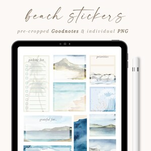 Beach Digital Stickers for Goodnotes: Summer Planner (PNG) - Etsy